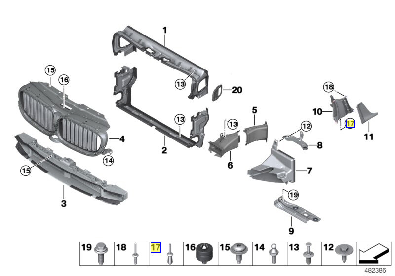 BMW Body Chassis Trim Plastic Expanding Rivet Plug Clip 07149807127 New ...