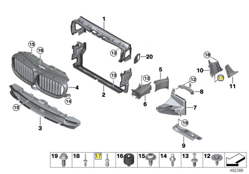 BMW Body Chassis Trim Plastic Expanding Rivet Plug Clip 07149807127 ...