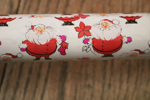 Hallmark vintage MCM mod Santa Christmas gift wrapping paper roll | eBay