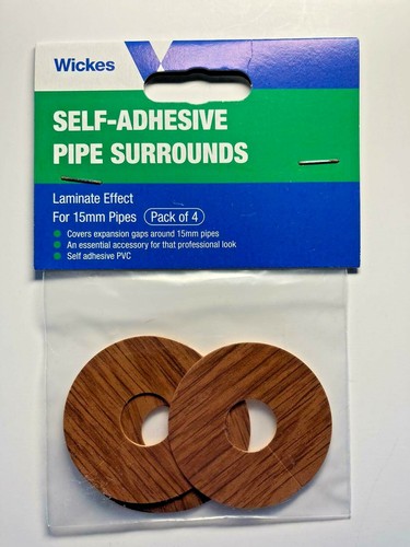 4 x Self Adhesive Pipe Covers / Radiator Rings for Laminate & Wood ...