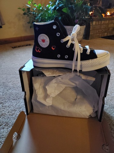 *NEW* Youth CONVERSE CTAS EVA LIFT HI BLACK/VINTAGE WHITE (A09121C), Sz ...