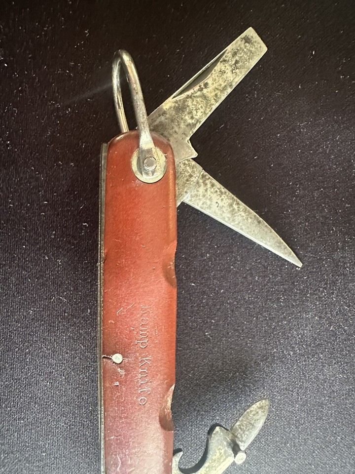 Rare Vintage Olean NY Kabar KA-BAR Kamp Knife Camp Folding Blade WW2 ...