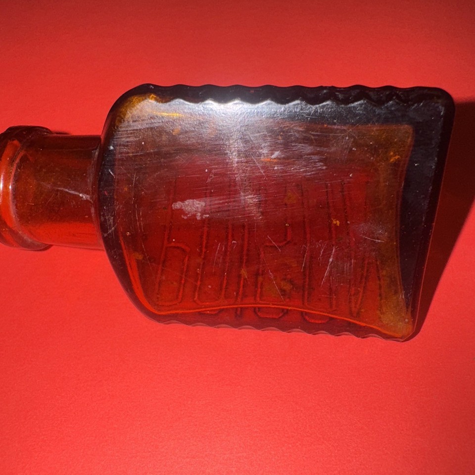 KT-5 Amber Triangle Embossed Poison Bottle 3” Tall No Label Chicago IL ...