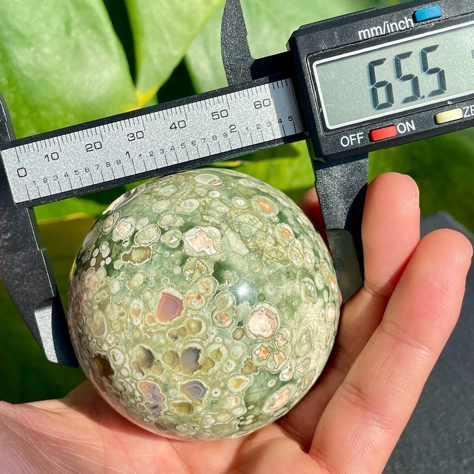 Rainforest Rhyolite Jasper Sphere Natural Crystals Ball Reiki Healing ...