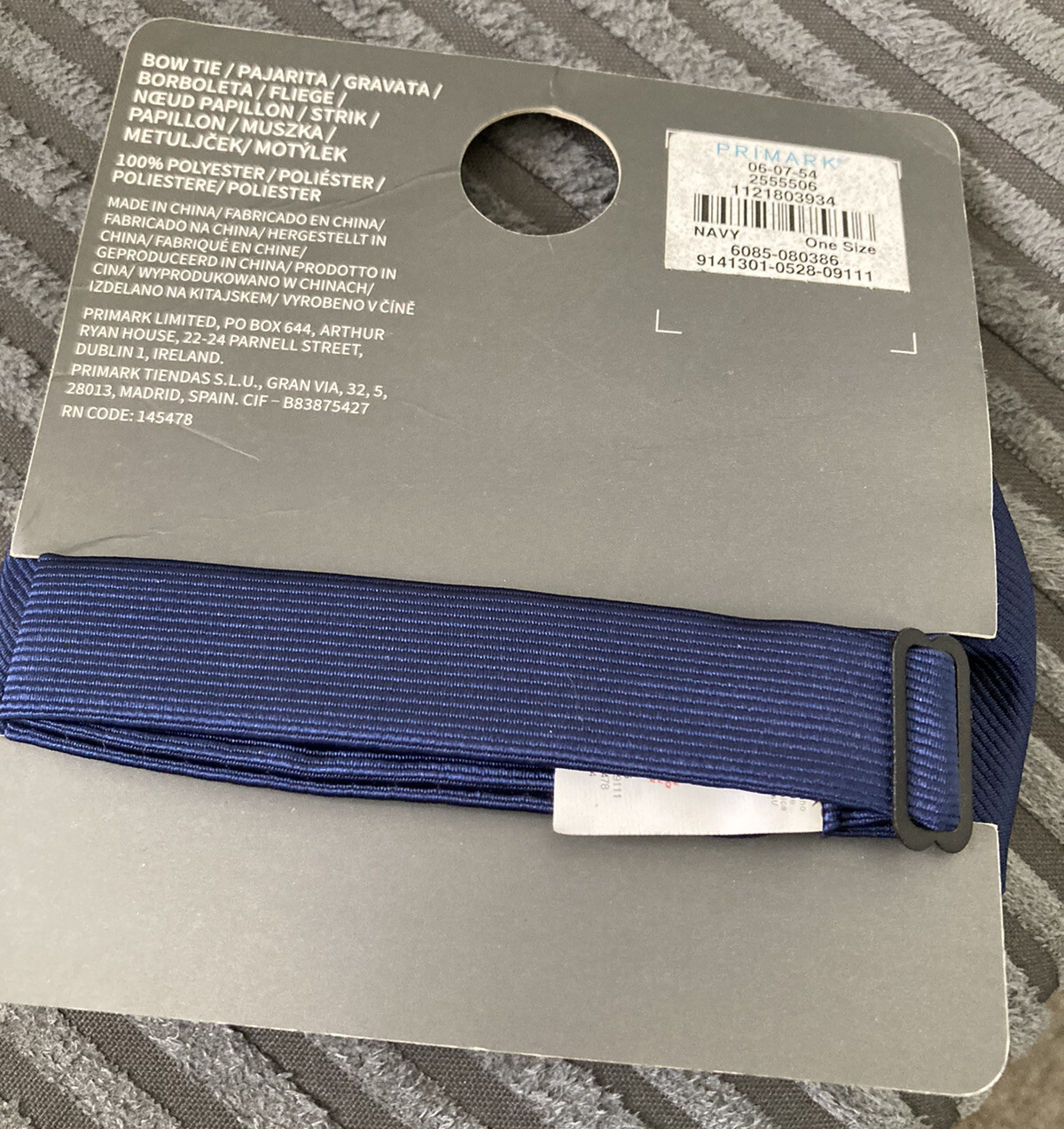 Mens+Primark+Navy+Blue+Striped+Bow+Tie+Dickiebow+Smart+Formal+Event ...