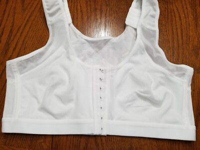 FRONT CLOSE CRISS CROSS FULL BACK BRA/SZ M-L WHITE | eBay