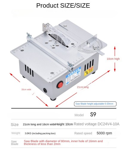 S9 Multi-functional Micro Table Saw Mini Small Table Saw DIY Benchtop ...