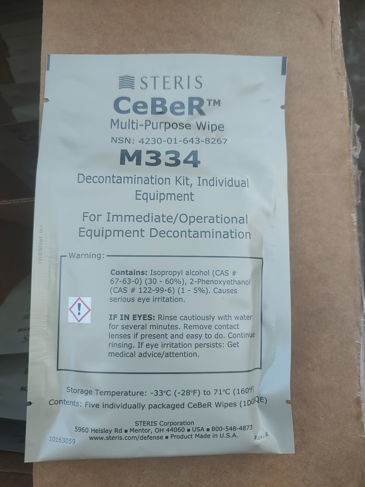Steris Ceber M334 decontamination kit individual equipment x49 NBC | eBay