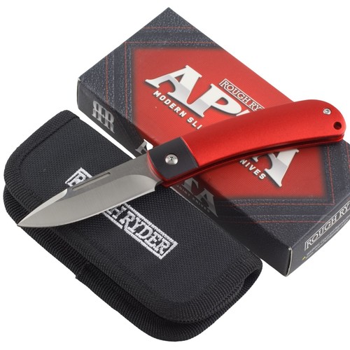 Rough Ryder APTA Folder Pocket Knife Black Red Aluminum Handle RR2282 ...