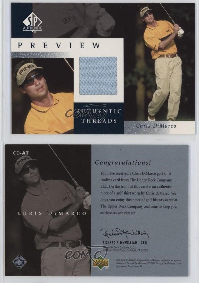 2001 SP Authentic Preview Authentic Threads Chris DiMarco #CD-AT 06kk ...
