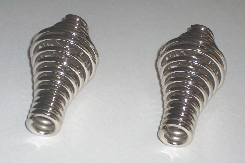 TWO Wire Coil Spring Handles for Wood Stove Door, B-Grade nickel chrome ...