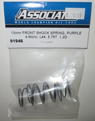 Team Associated 13mm Front Shock Spring, Purple 4.6lb/in, 44, 5.75T, 1 ...