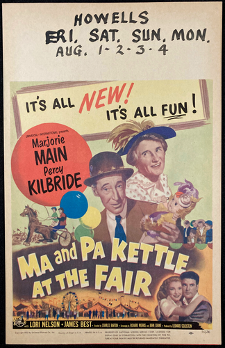 MA & PA KETTLE AT THE FAIR Original Movie Poster Marjorie Main Country ...