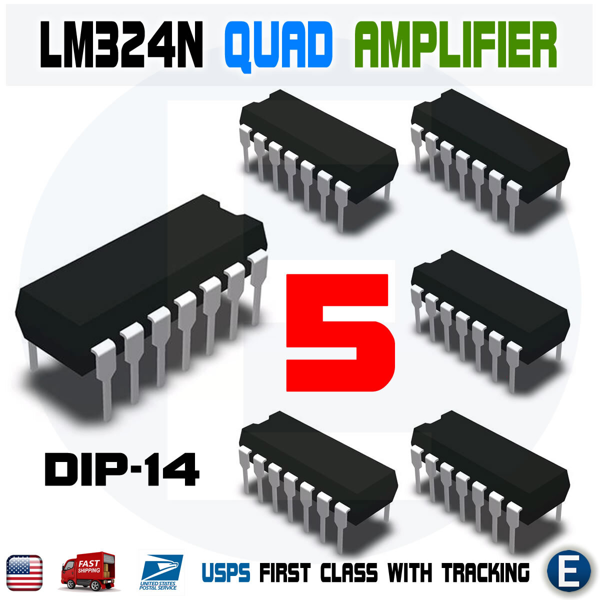 5PCS LM324N LM324 DIP-14 TI Low Power Quad Op-Amplifier IC | eBay