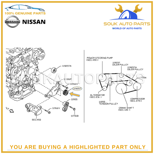 11925-JK21A Genuine Nissan PULLEY ASSY-IDLER 11925JK21A OEM | eBay