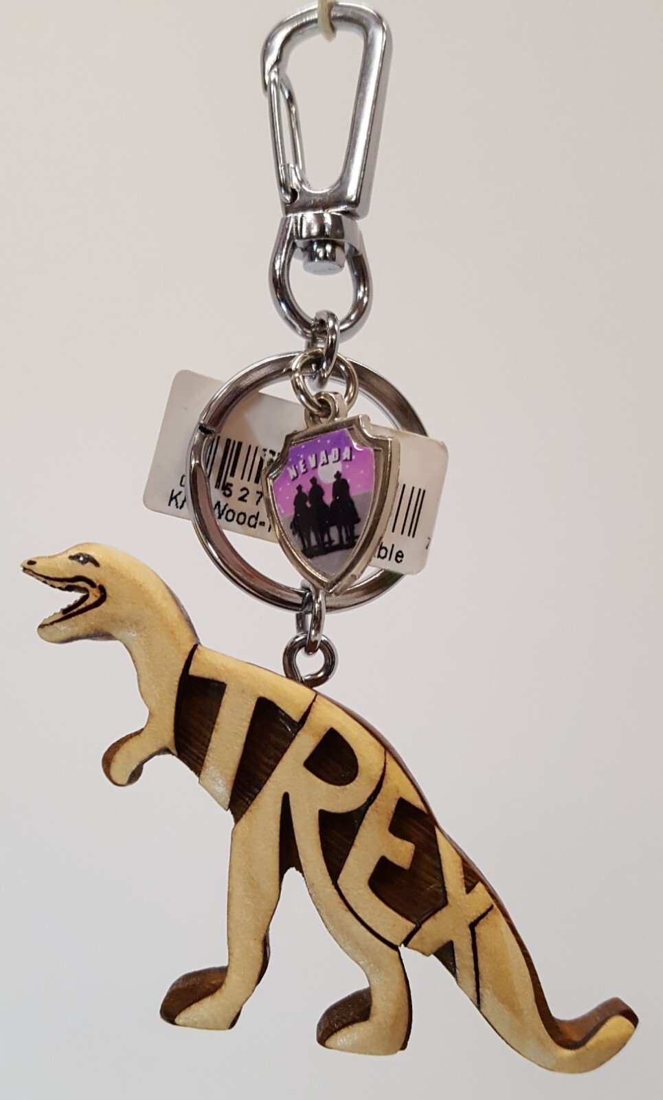 Wood T-Rex Dinosaur Nevada Keychain Tyrannosaurus Rex Key Chain Keyring ...