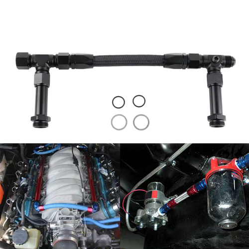 8AN Braided Dual Feed Carb Fuel Line Double Pump for 4150 Holley ...