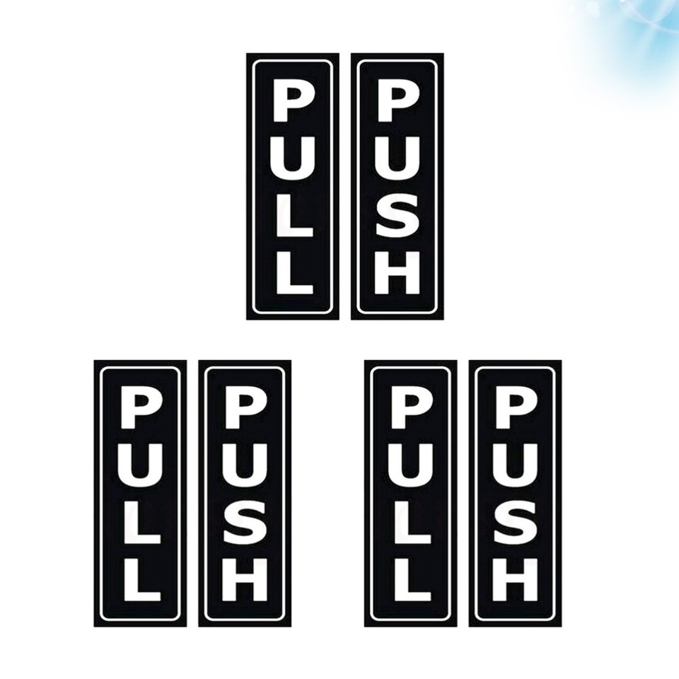 6 Pcs Push Vinyl Decals Push Adhesive Sticker Push Vinyl Sign | eBay UK