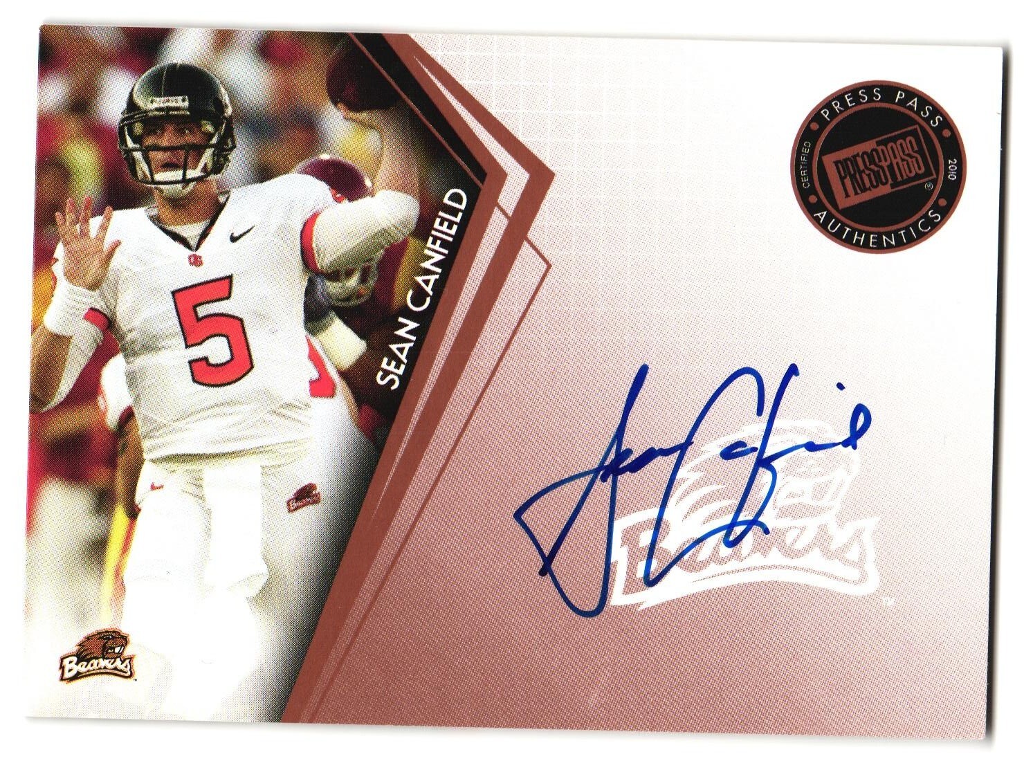 Sean Canfield 2010 Press Pass NFL Autograph Card # SC | eBay