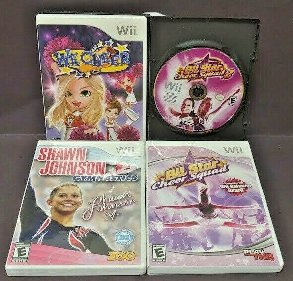 Nintendo Wii Wii U Game Lot All Star Cheer Squad 1, 2, We Cheer Shawn ...