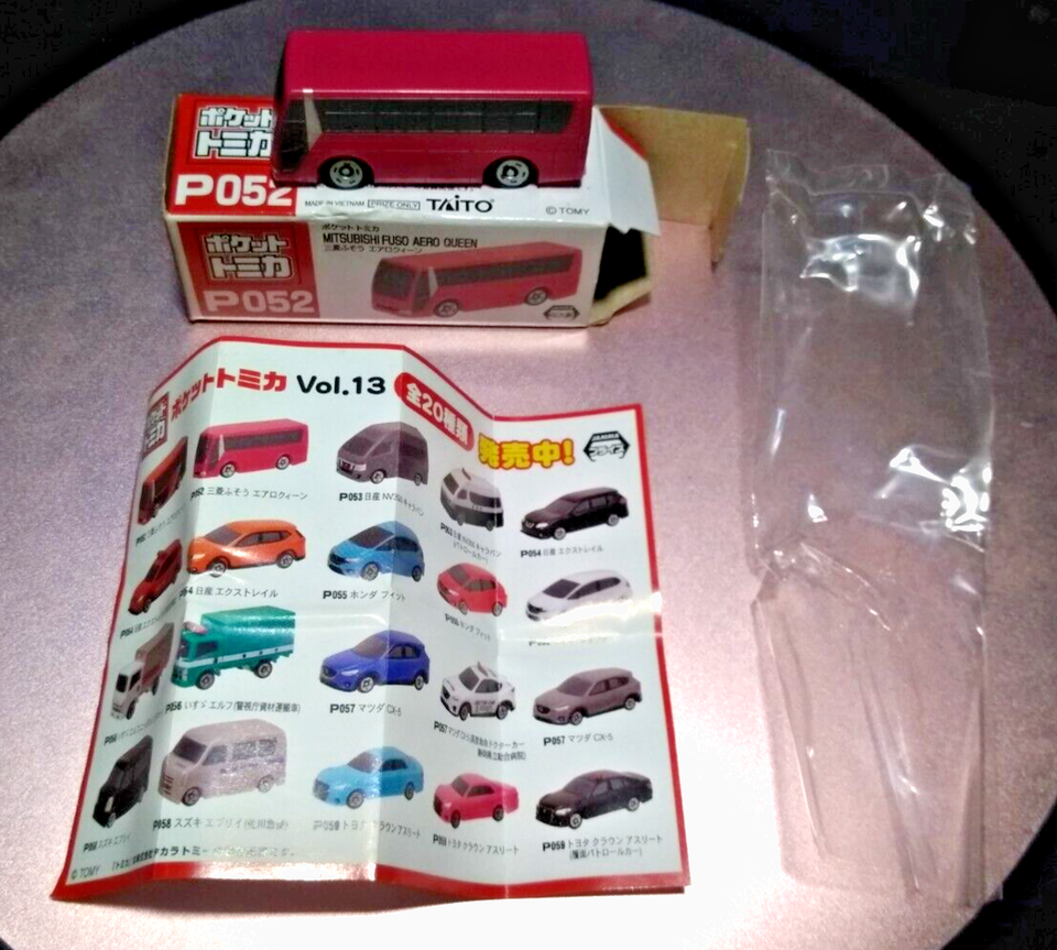 Pocket Tomica Mitsubishi Fuso Aero Queen Pink Bus Taito Mini P052 With ...
