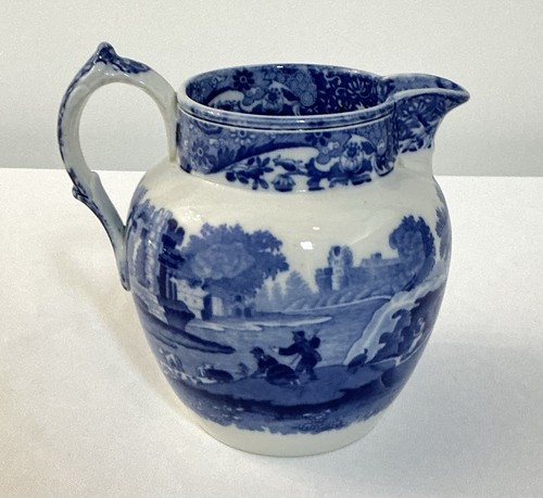 Vintage Copeland Spode Italian Pitcher Jug Blue & White Transferware 5 ...