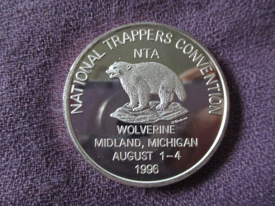 Wolverine National Trappers Michigan 1996 1 Troy Oz. .999 Fine Silver ...