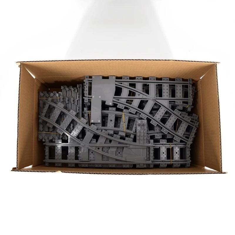 MOC City Train Track Set Straight Curved Switch Rails DIY Blocks Toy ...