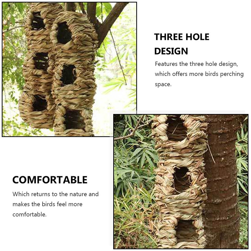 Bird House Outdoor Hanging Nest Birds Breeding Bird's Made of | eBay ...