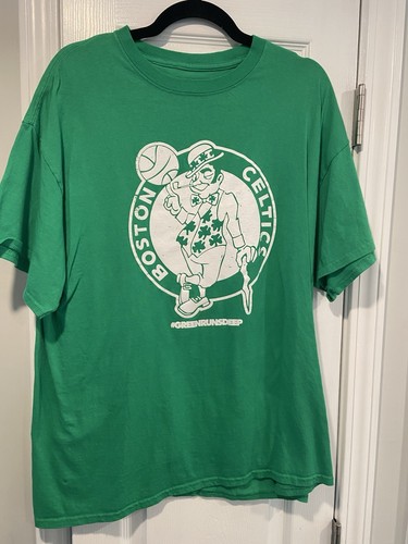 Boston Celtics Size XL Green Runs Deep Logo Crew Neck Tee Shirt NBA ...