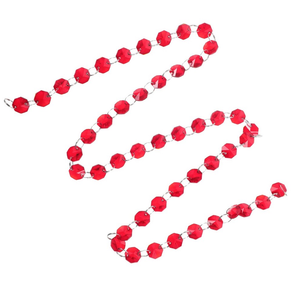 Hanging Octagon Bead Chain Chandelier Bead String Ornament Glass Beads ...