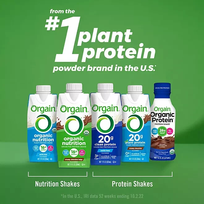 Orgain 20g Clean Protein Grass-Fed Protein Shake, Vanilla Bean 11 fl ...