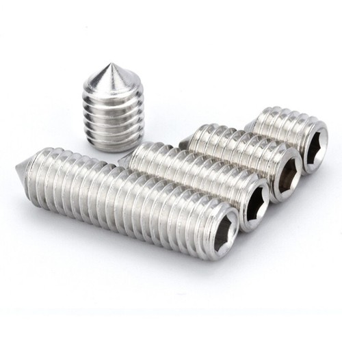 A4 Stainless Steel Cone Point Grub Screws M3M4M5M6M8M10M12 Hex Socket ...