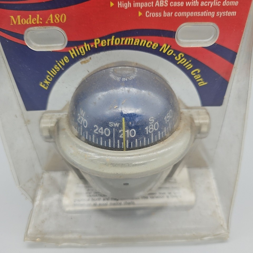 Aqua Meter Marine Ensign Compass Made in USA Model A 80 Grey Vintage ...