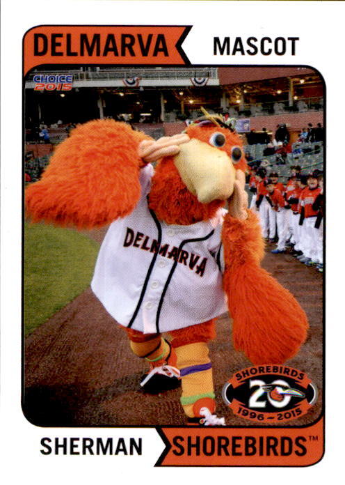 2015 Delmarva Shorebirds Choice #35 Sherman MASCOT - NM Baseball Card ...