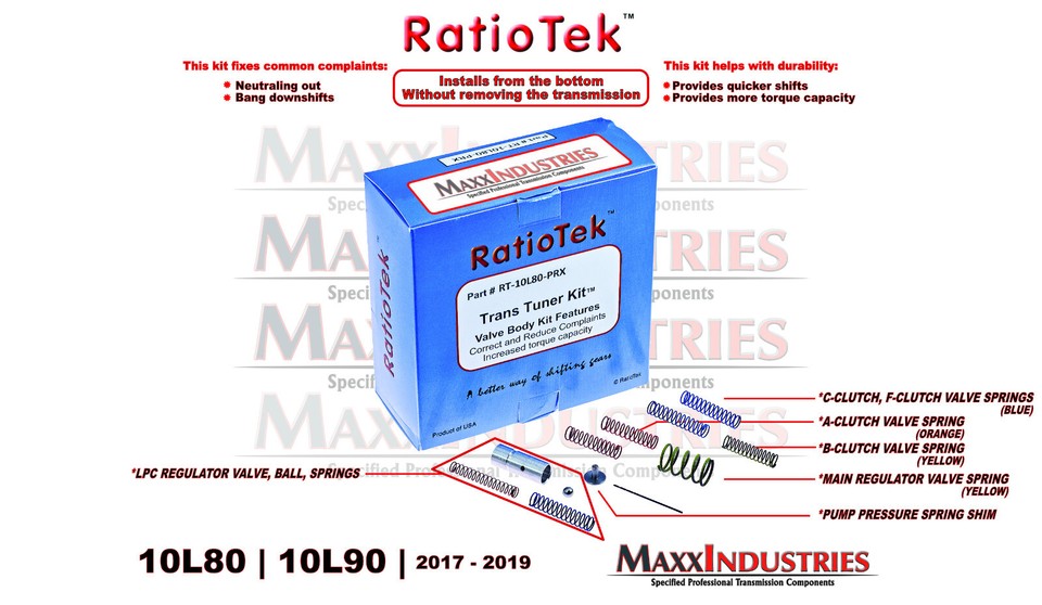 10L80 10L90 Transmission Valve Body Shift Improver Kit RatioTek RT ...