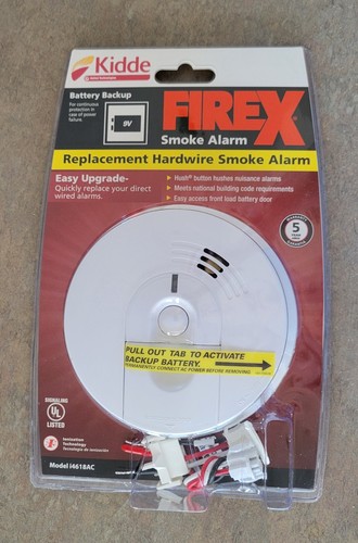 Kidde FireX Smoke Alarm Model i4618AC (Hardwired Version with Battery ...