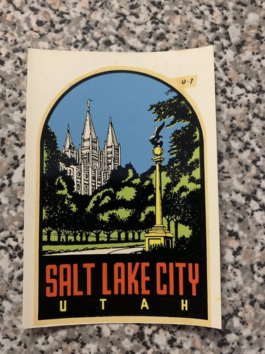 Vintage Salt Lake City Utah Window Decal Transfer | eBay