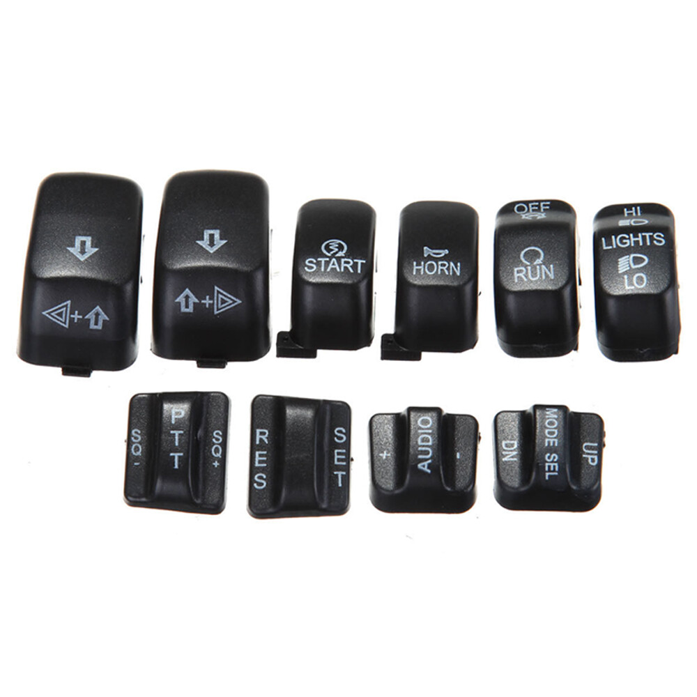 Black 10x Hand Control Switch Housing Button Cap for Harley Electra ...
