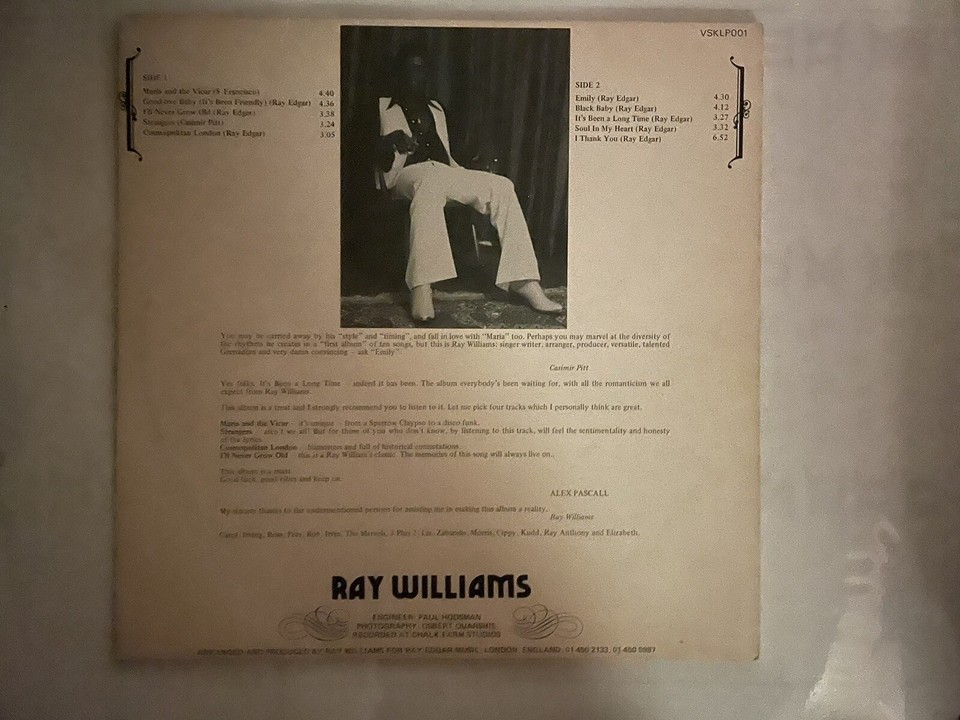 Ray Williams ‎– It's Been A Long Time VINYL LP ALBUM FUNK SOUL DISCO | eBay