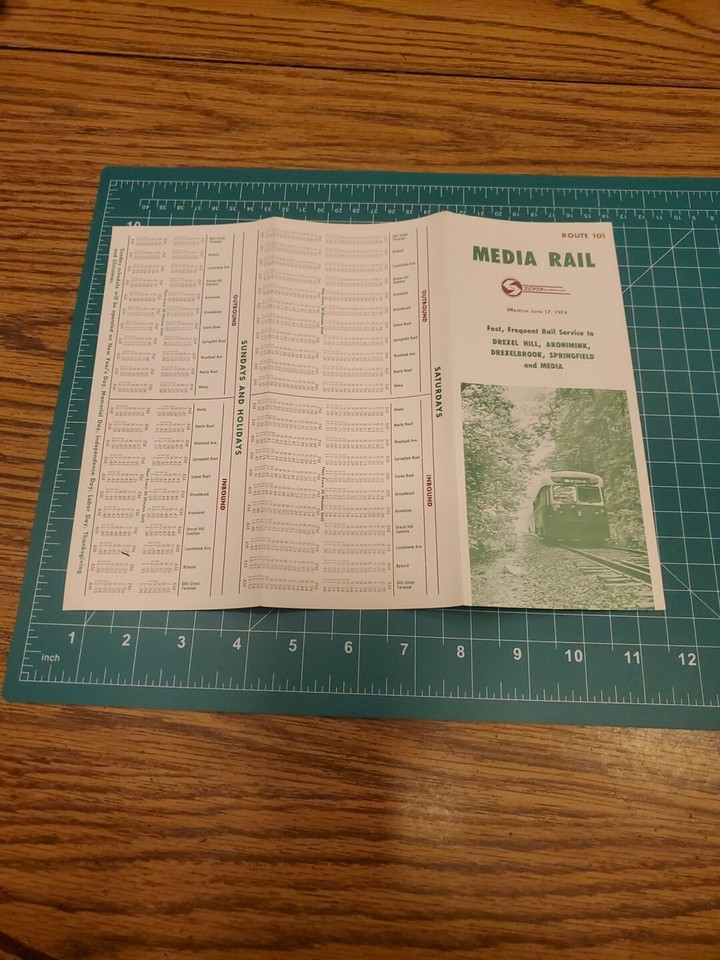 Vintage Railroad Train Pamphlet 1974 SEPTA Media Rail Route 101 | eBay