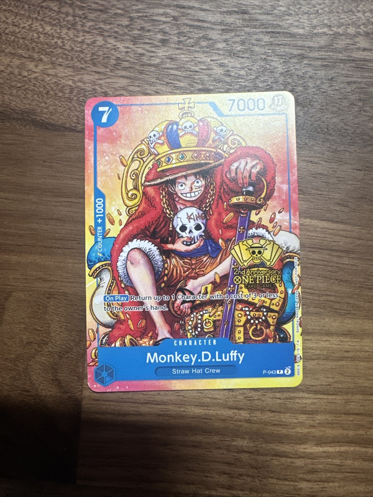 Monkey.D.Luffy (2nd Anniversary Stamped Promo) P-043 - One Piece TCG ...