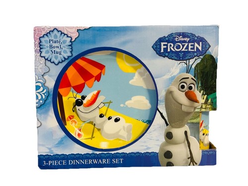 Disney Frozen 3-Piece Ceramic Dinnerware Set Olaf In The Sun Plate ...