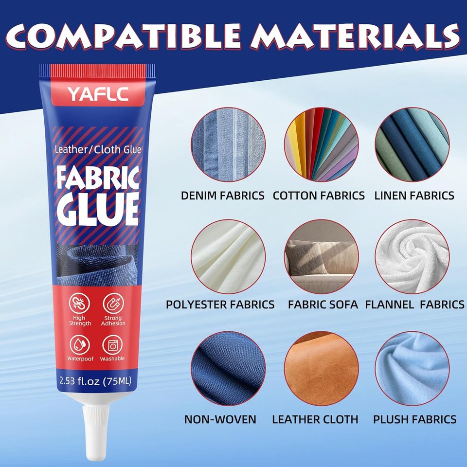 Fabric Glue Permanent 75ml – Clear, Washable Adhesive for All Fabrics ...
