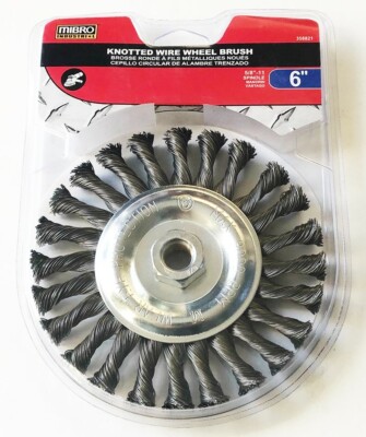 MIBRO INDUSTRIAL 6" COARSE KNOTTED WIRE WHEEL BRUSH 5/8"-11 SPINDLE ...