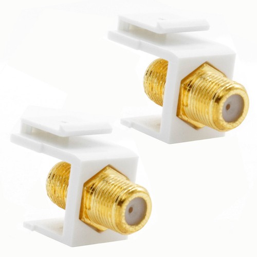 2 Pcs F Type Keystone Jack Coax Cable Connector Adapter Snap In Insert ...