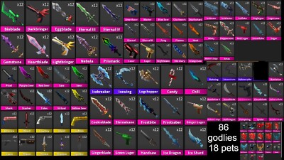 Roblox Murder Mystery 2 MM2 Godly Mega Bundle [104 Items] Small Set ...