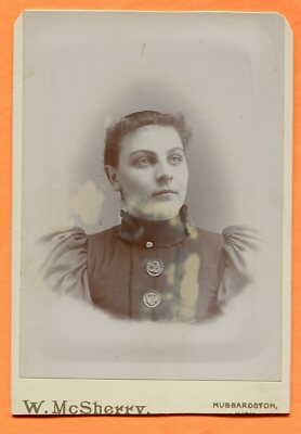 Hubbardston, MI, Portrait of a Young Woman, by McSherry, circa 1890s | eBay