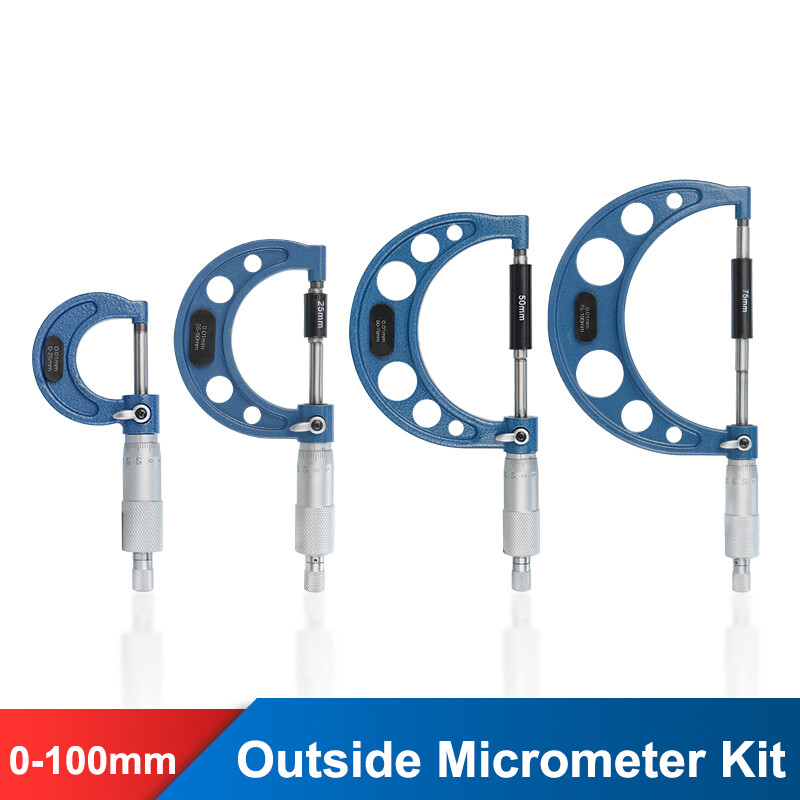 0-4" Outside Micrometer 0-100mm Metric External Micrometer Measuring ...