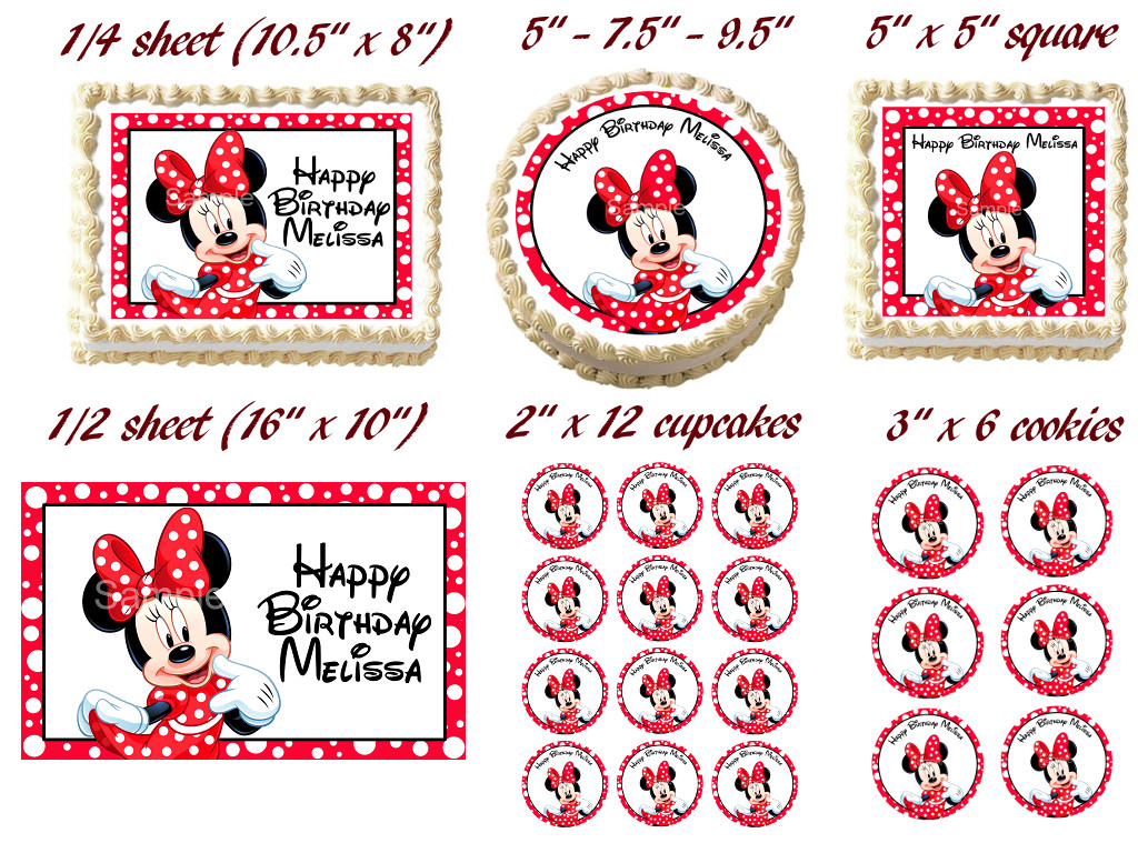 Red Minnie Mouse Cake Topper
